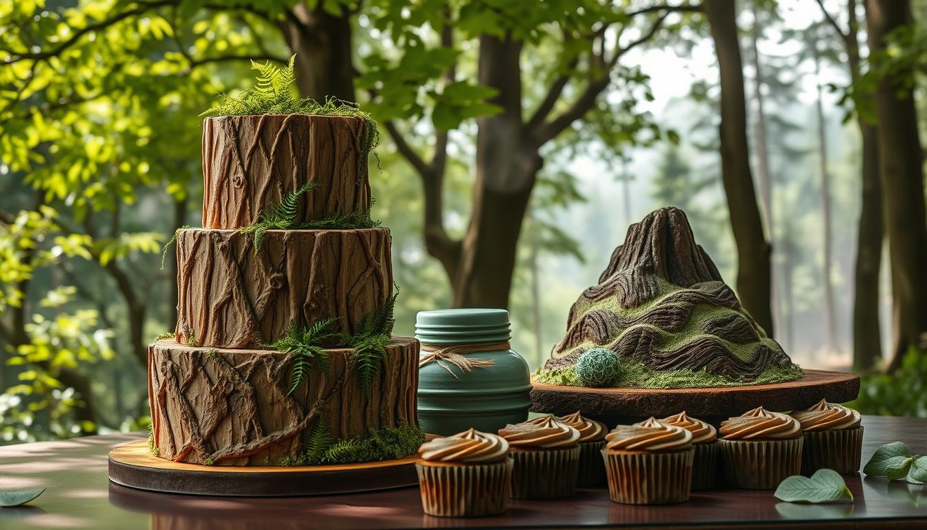 Woodland-Themed Simple Cake Designs with Buttercream